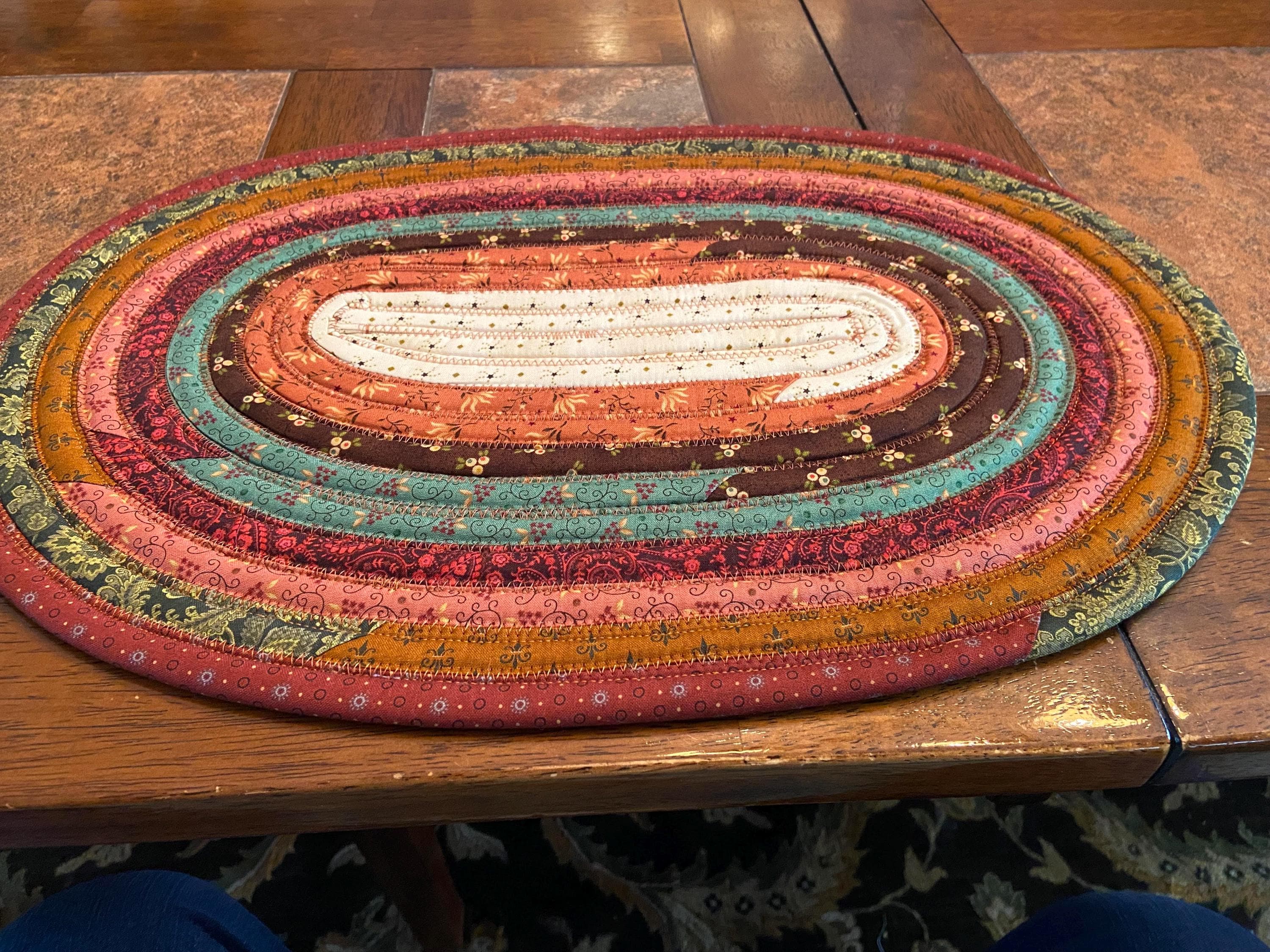 Jelly Roll Place Mats, Kim Diehl Fabric Home Decor, Handcrafted Place ...