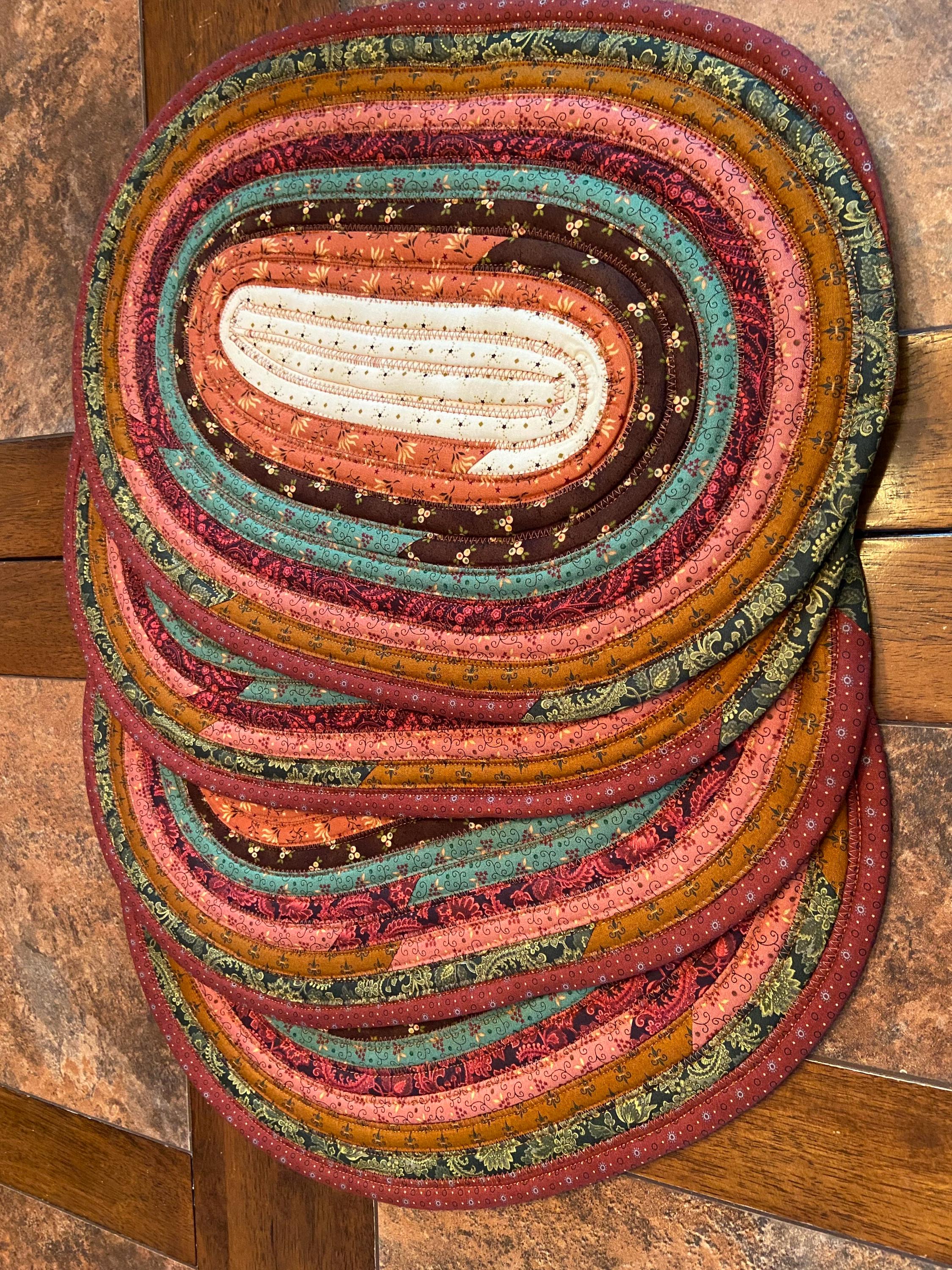 Jelly Roll Place Mats, Kim Diehl Fabric Home Decor, Handcrafted Place ...