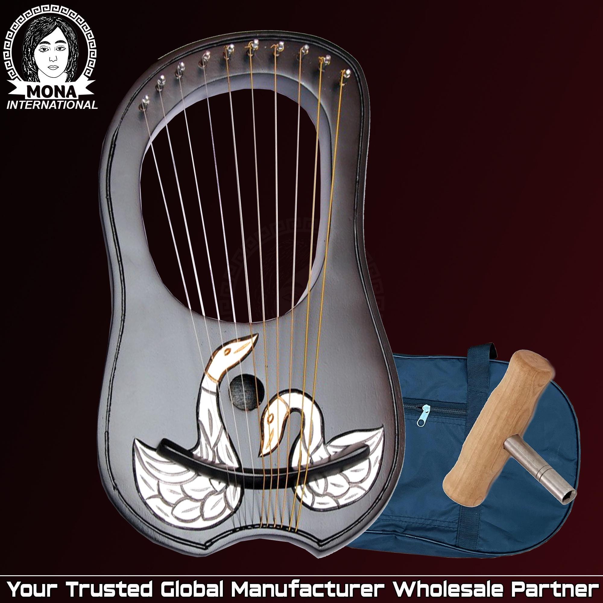 10 String Lyre Harp: Folk Instrument With Carry Bag - Etsy