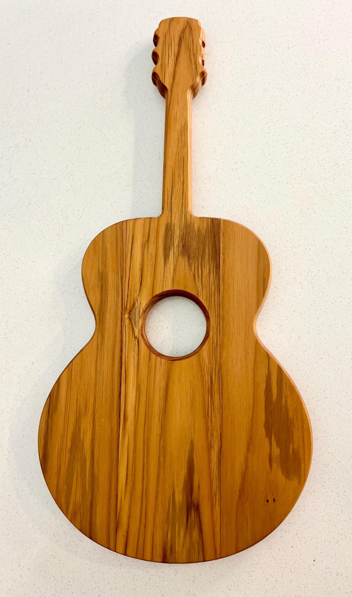 Handmade Teak Wood Acoustic Guitar Charcuterie Board - Rustic Music ...
