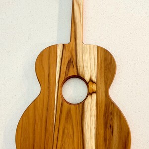 Handmade Teak Wood Acoustic Guitar Charcuterie Board - Rustic Music ...