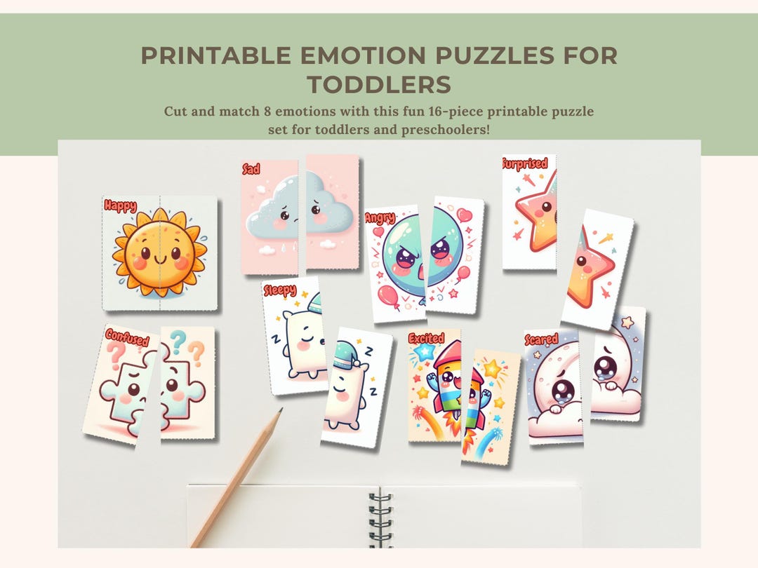 Emotion Matching Puzzle Printable for Toddlers Busy Book Activity ...