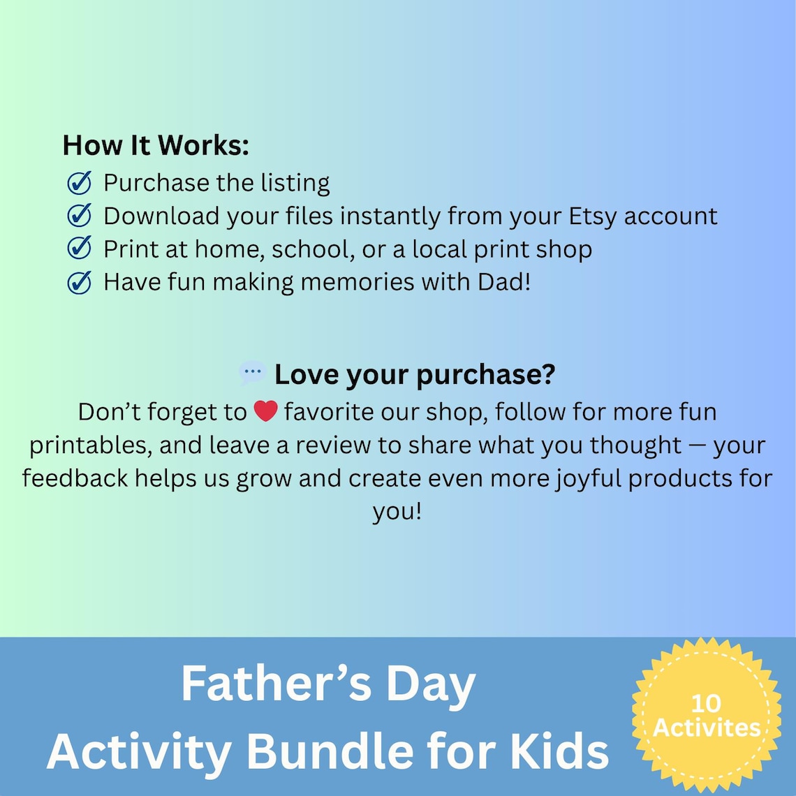 Father’s Day Activity Bundle for Kids – Printable Worksheets | Gift for ...