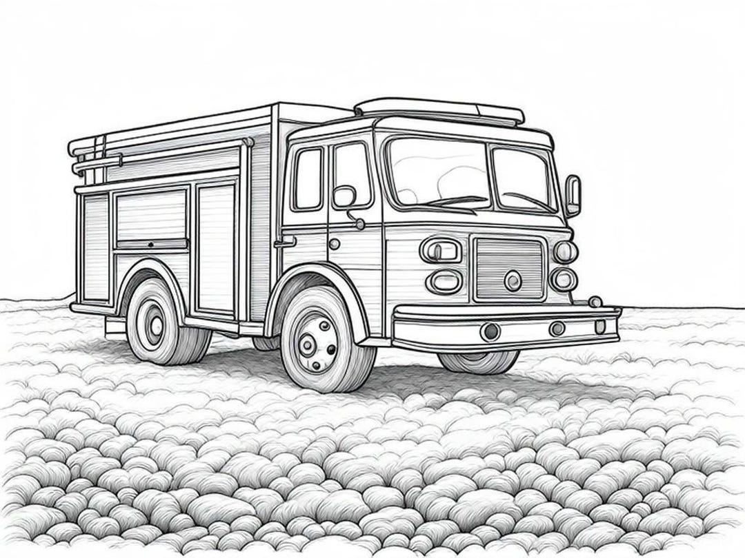 Fire Truck Coloring Page for Kids – Printable PDF – Emergency Vehicle ...