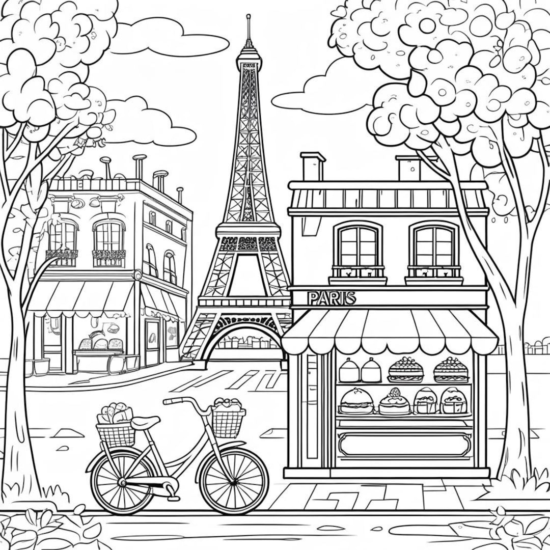 Paris Coloring Pages for Kids – Set of 20 Cute Printable Scenes ...