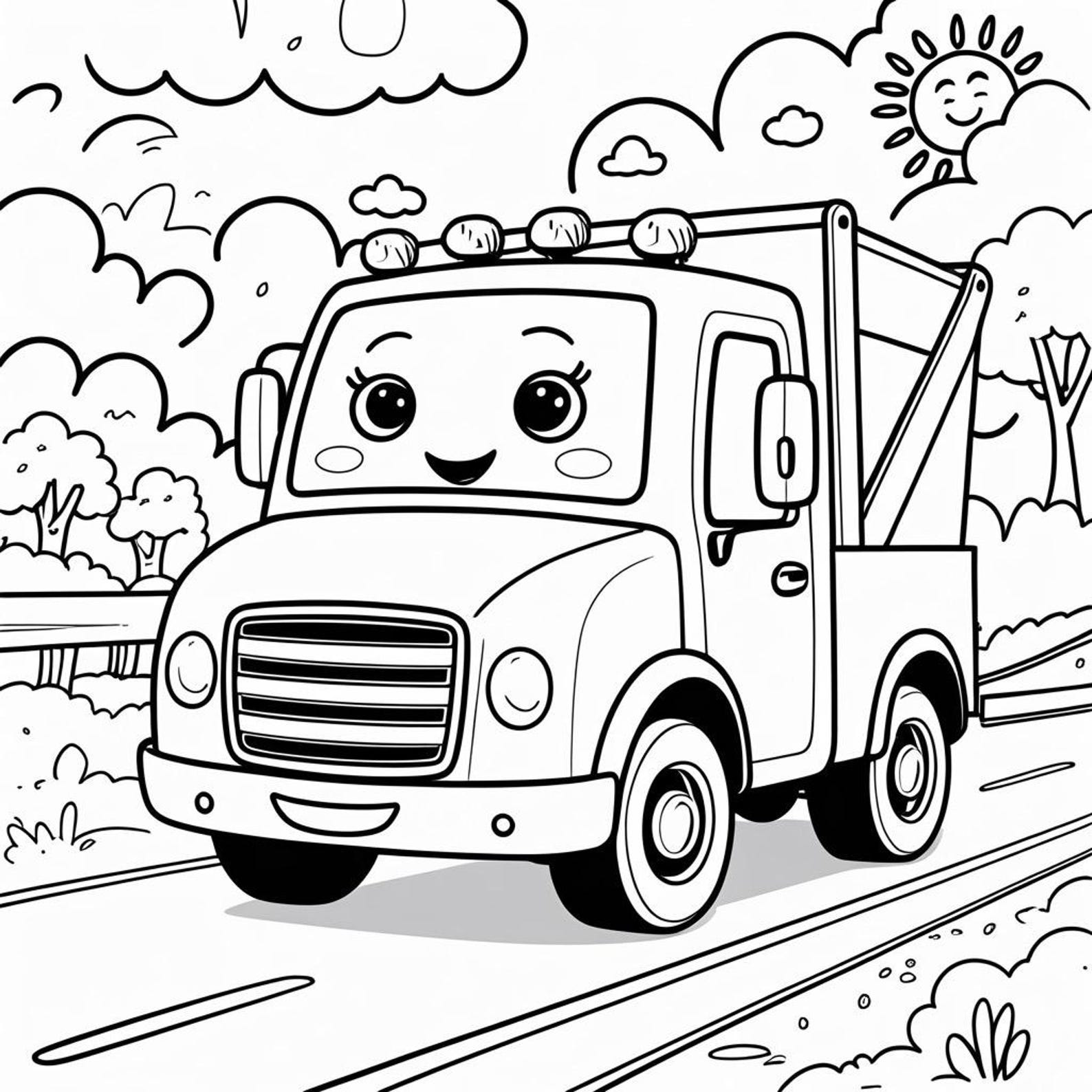 Truck & Construction Coloring Pages – 16 Fun Printable Sheets for Kids ...