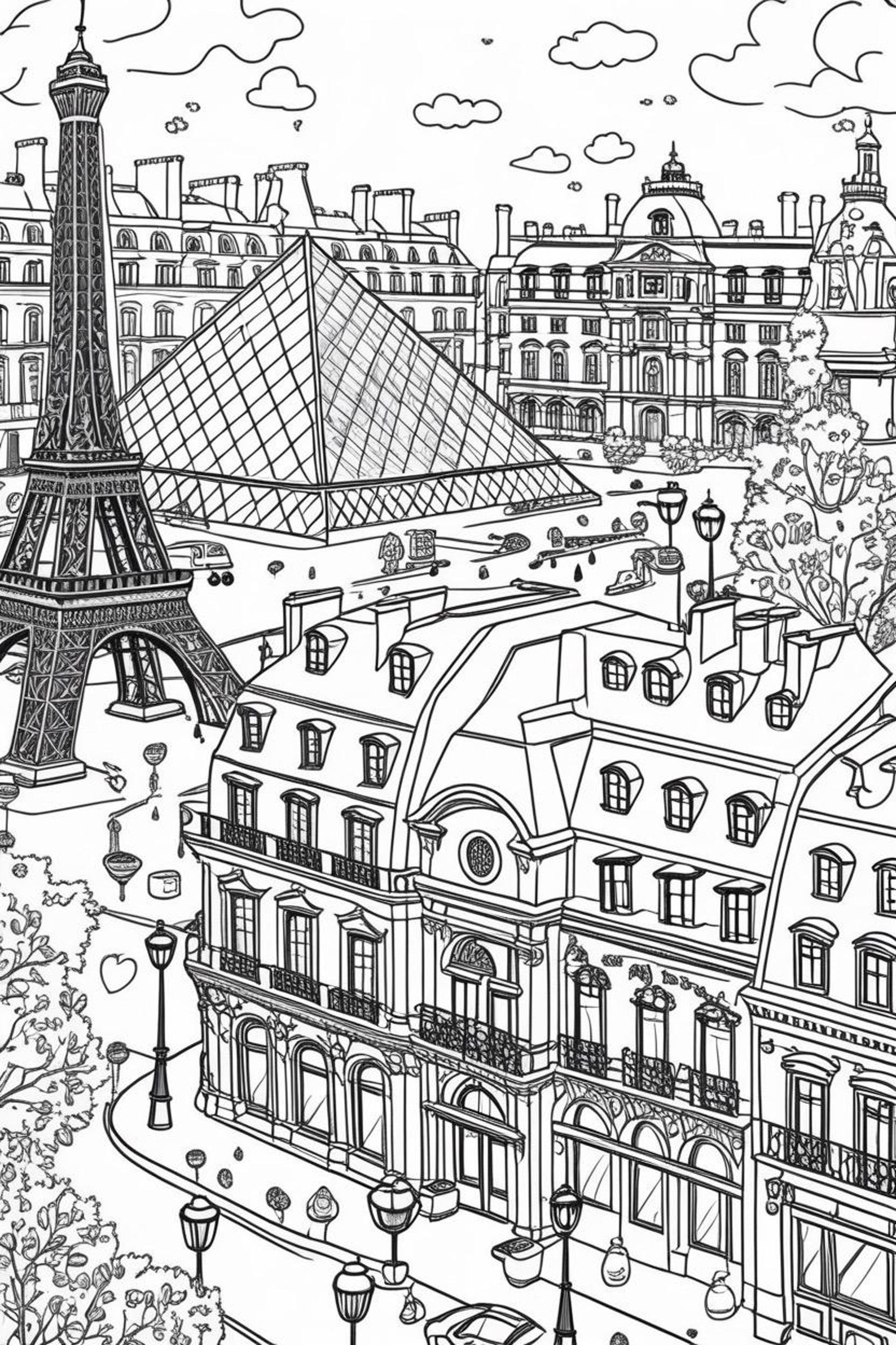 Paris Coloring Pages for Kids – Set of 20 Cute Printable Scenes ...