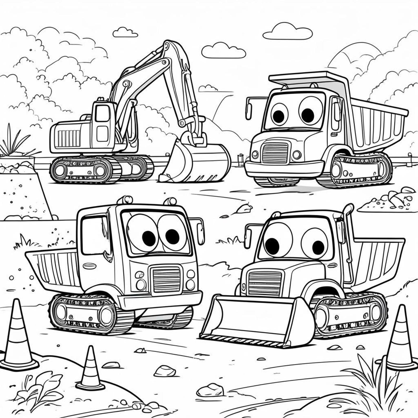 Truck & Construction Coloring Pages – 16 Fun Printable Sheets for Kids ...