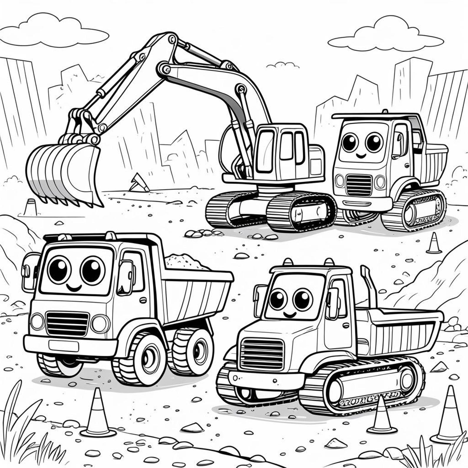 Truck & Construction Coloring Pages – 16 Fun Printable Sheets for Kids ...