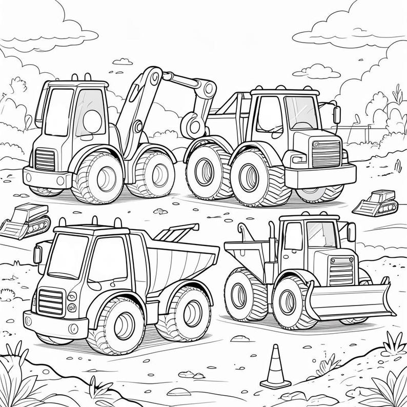Truck & Construction Coloring Pages – 16 Fun Printable Sheets for Kids ...