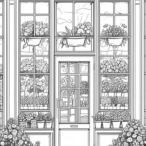 Cozy Storefronts Coloring Pages – 20 Cute Facade Illustrations (cafes ...