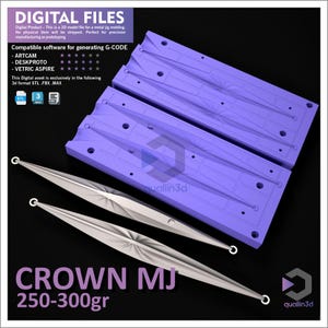Crown 250-300 GR Metal Jig Mold 3d Model Stl | CNC Fishing Lure Casting ...