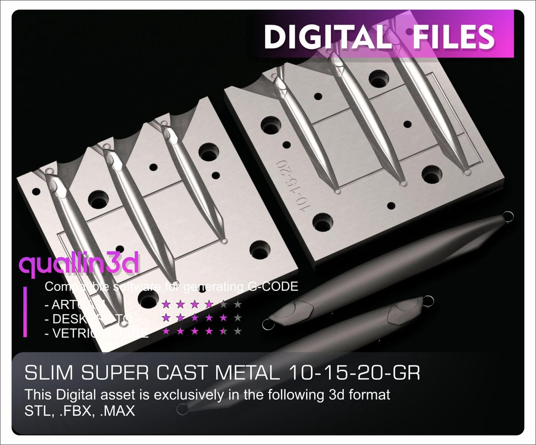 ULTRASLIM 10-15-20 GR Metal Jig Mold 3d Model - Etsy