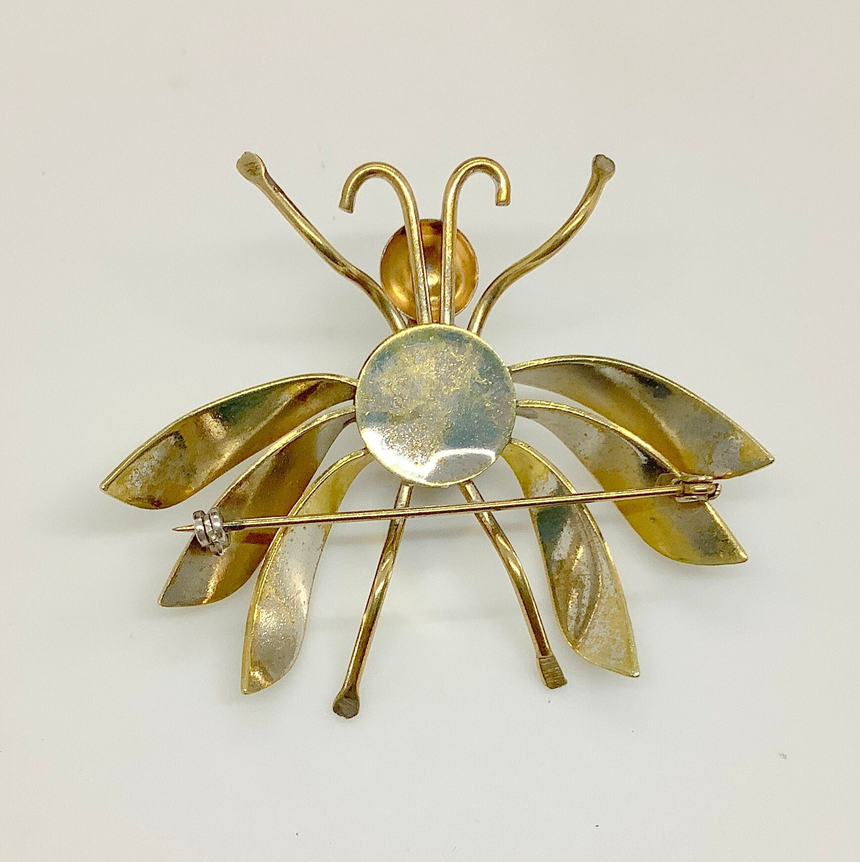 Big Beautiful Winged Insect Gold Brooch Vintage - Etsy