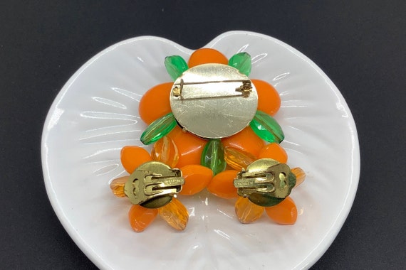 Vintage West Germany Orange, Yellow and Green Flower … - Gem