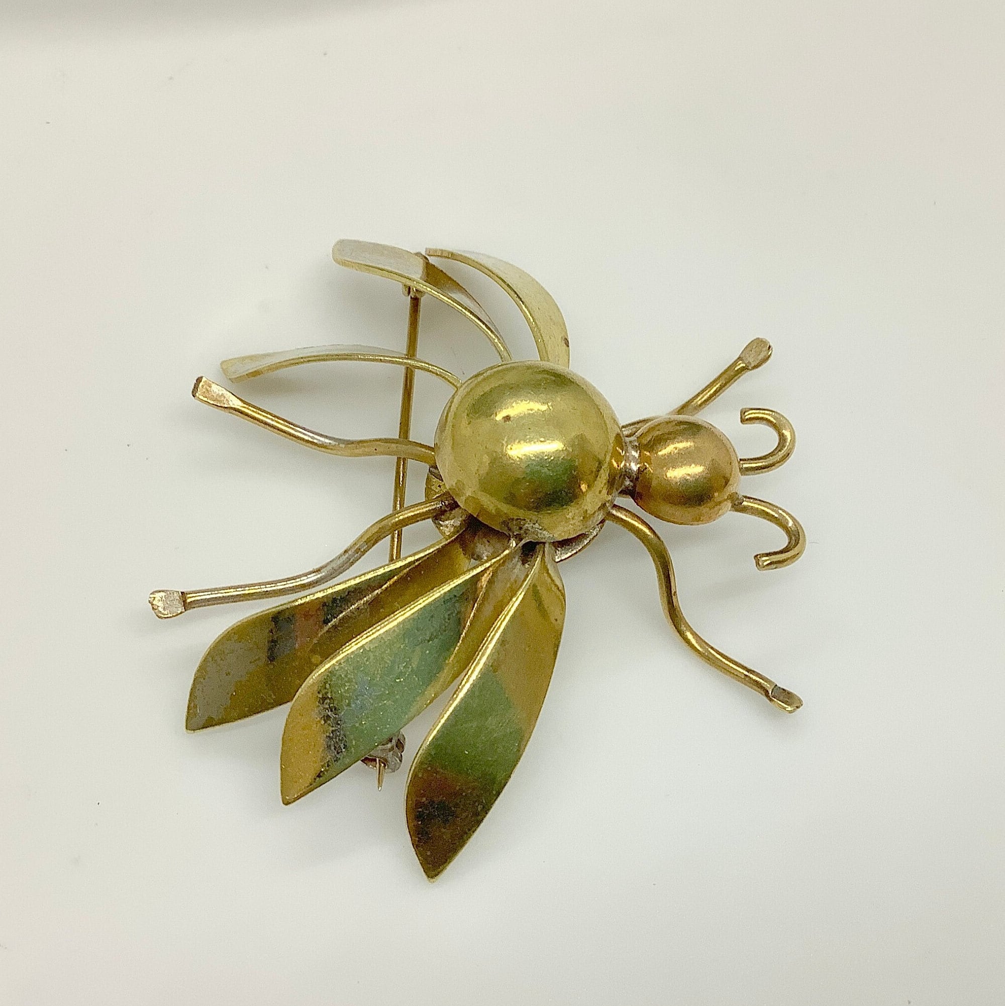 Big Beautiful Winged Insect Gold Brooch Vintage - Etsy
