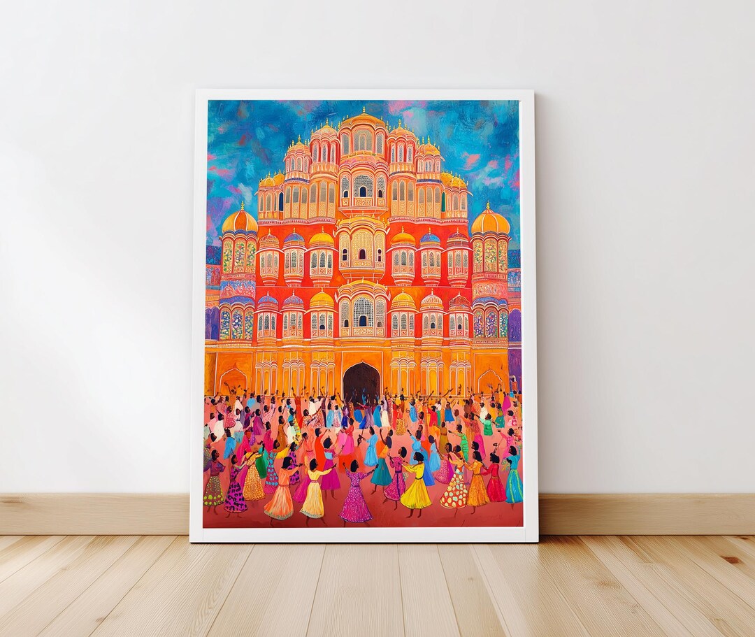 Indian Painting, Indian Wall Art, Hawa Mahal Digital Art, Rajasthani ...
