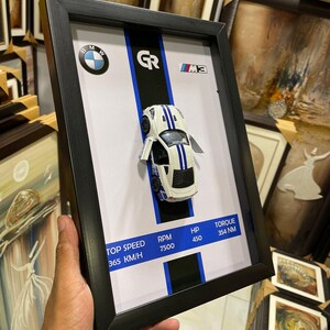 3D Sports Car Frame: Metal Alloy Supercar Model Wall Art - Etsy