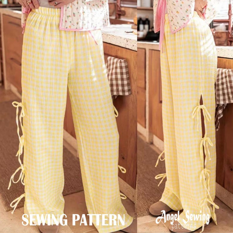 EMILY Pants / Wide Leg Pants PDF Pattern / Emily Pants With Elastic ...