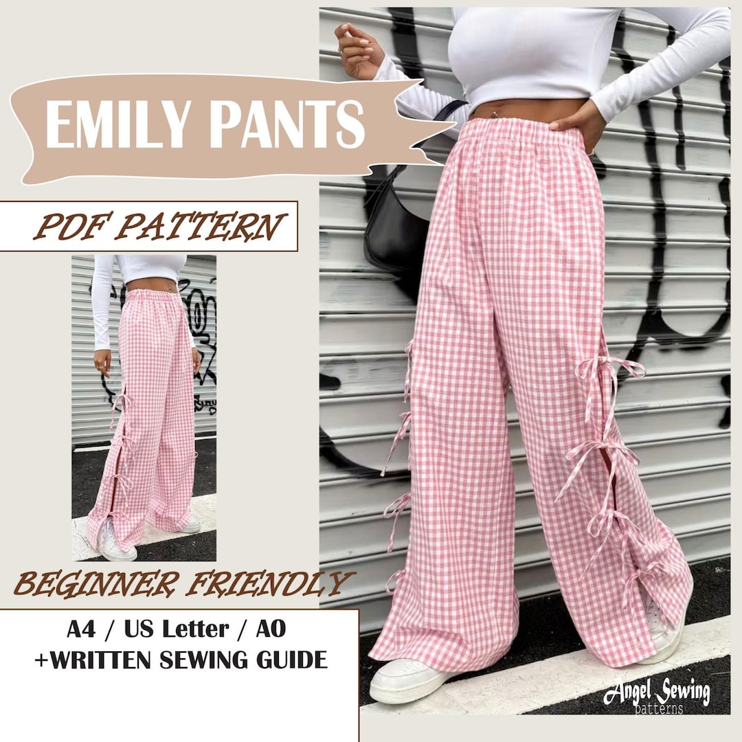 EMILY Pants / Beginner Pants PDF Pattern / Emily Wide Leg With Elastic ...