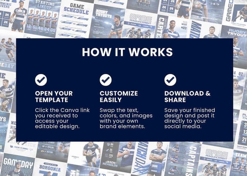 Rugby Social Media Templates | Editable Best Selling Canva Template ...