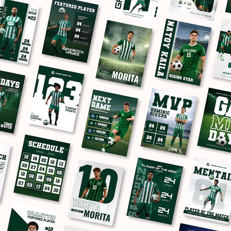 Soccer Instagram Template - Etsy