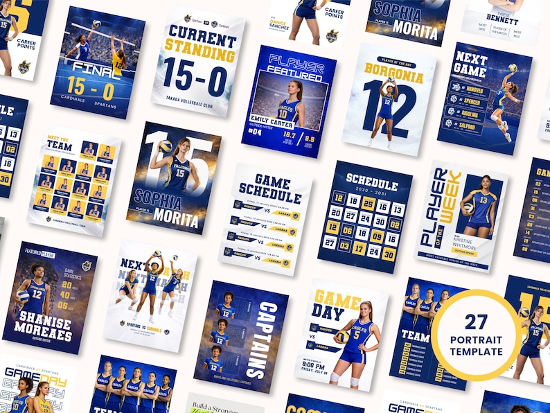 Volleyball Social Media Templates | Sports Best Selling Canva Template ...