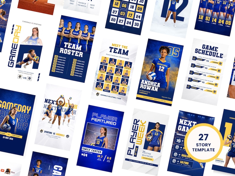 Volleyball Social Media Templates | Sports Best Selling Canva Template ...