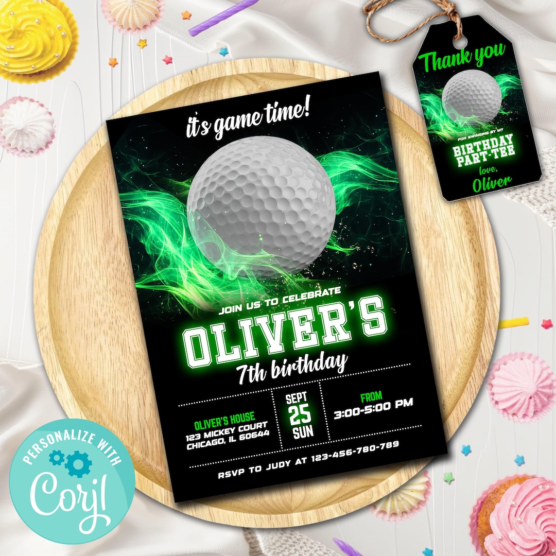Golf Invitation, Golf Invitation Template, Top Golf Birthday Invitation ...