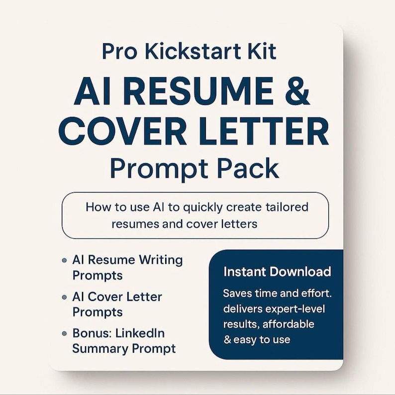AI Job Application Kit – Resume, Cover Letter, & Linkedin Prompts for ...