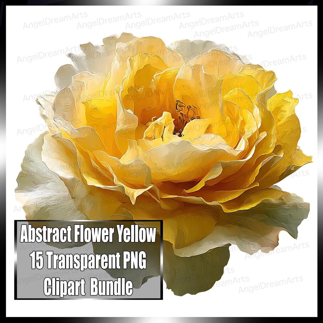 15 Watercolor Abstract Yellow Flower Clipart Bundle, Spring Flower ...