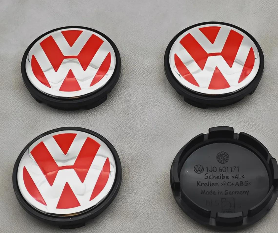 VW Set of 4 Volkswagen Wheel Centre Cap Badges - Etsy