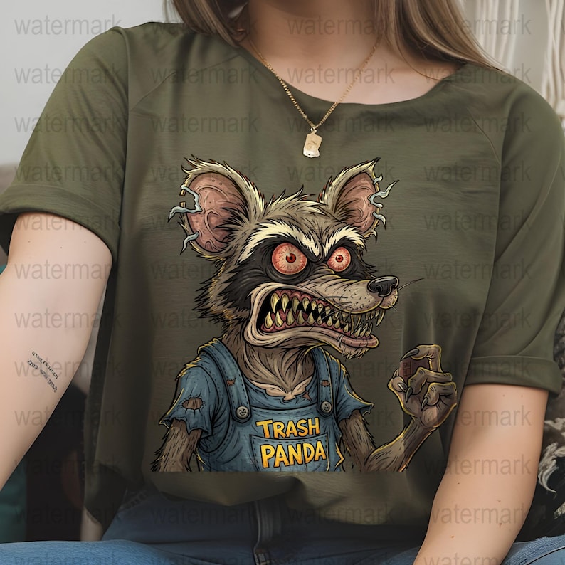 Angry Raccoon Digital, Trash Panda Art, Cartoon Animal Image, Funny ...