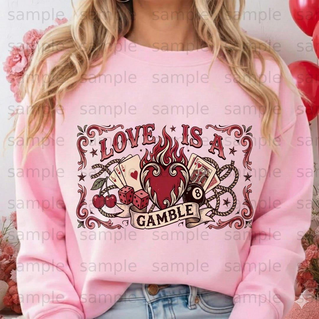 Love is a Gamble Digital Art, Vintage Casino Tattoo Design (digital ...