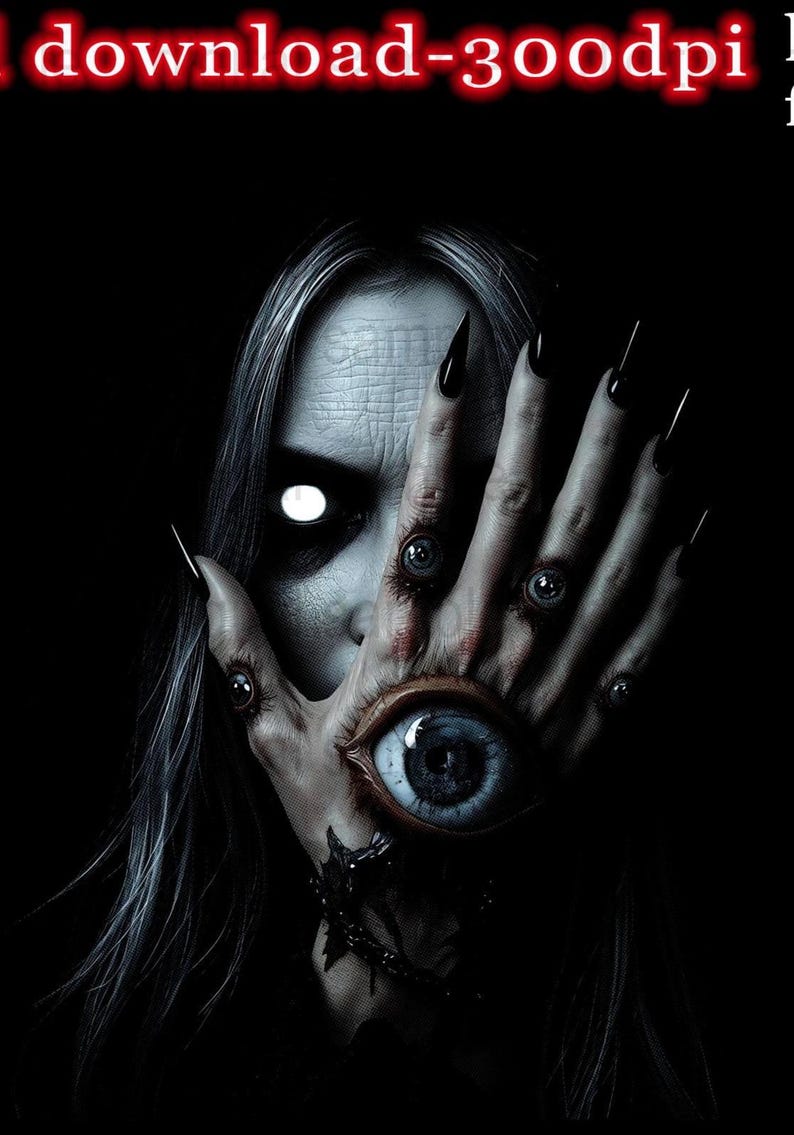 Eye See You Horror Halftone Design, Dark Emo Clipart (digital Download ...