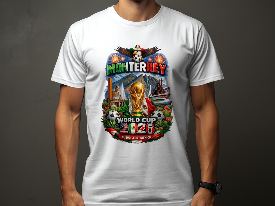 Monterrey World Cup 2026 Soccer Fan T-shirt, Golden Trophy, Eagle ...