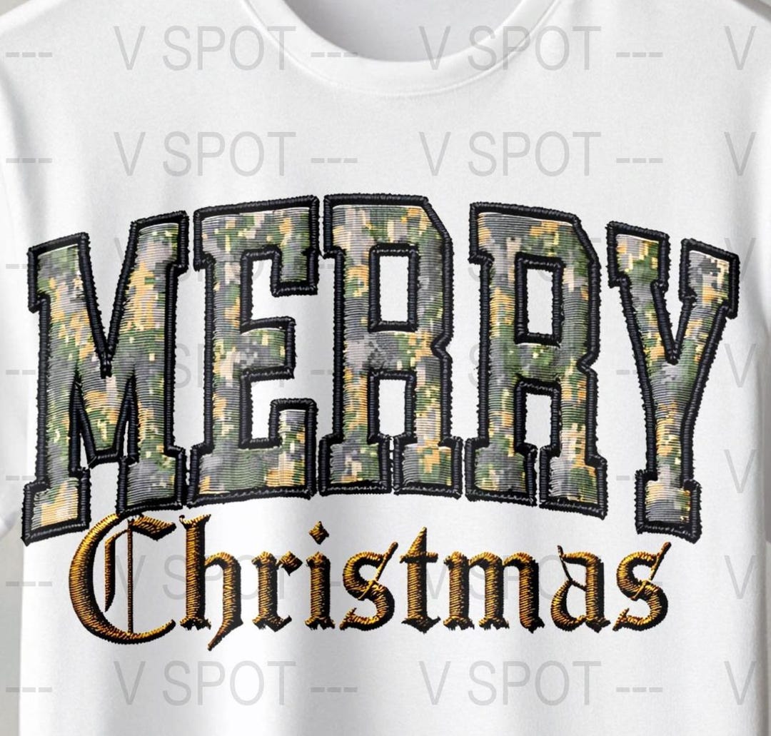Military Merry Christmas Digital, Camo Holiday PNG, Ready to Print ...
