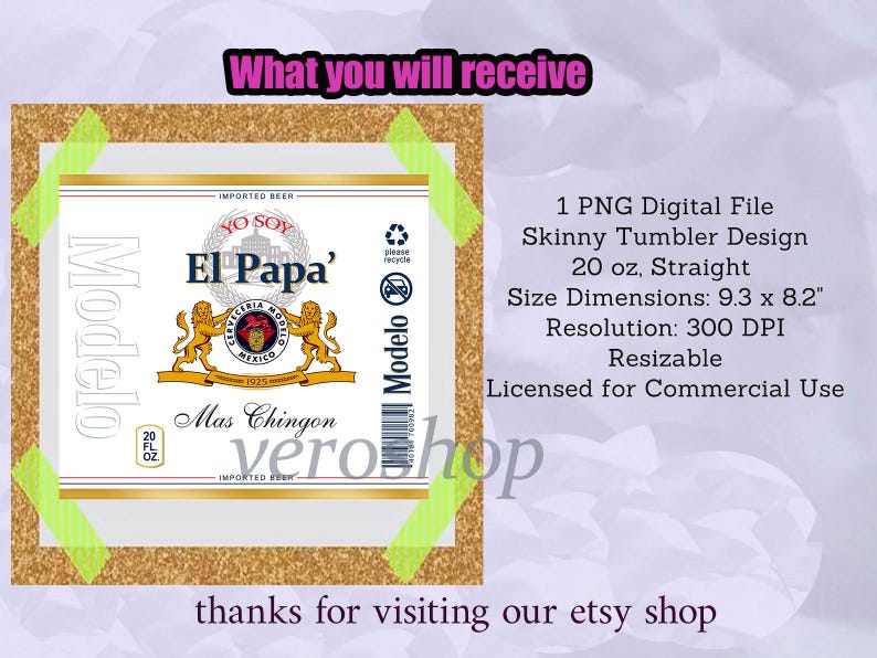 Tumbler Wrap Design Yo Soy El Papa Mas -modelo Cerveza-digital Download ...