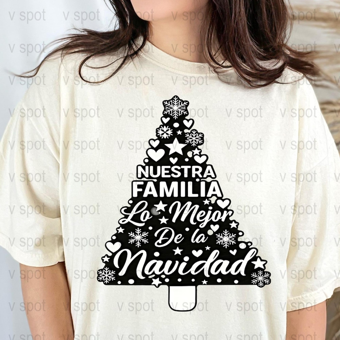 Nuestra Familia Navidad SVG, Spanish Christmas Tree Cut File (digital ...