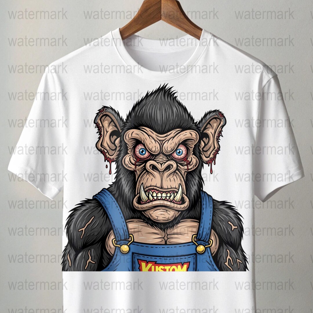 Angry Ape Digital Print, Gorilla Art Download, Monster Illustration ...
