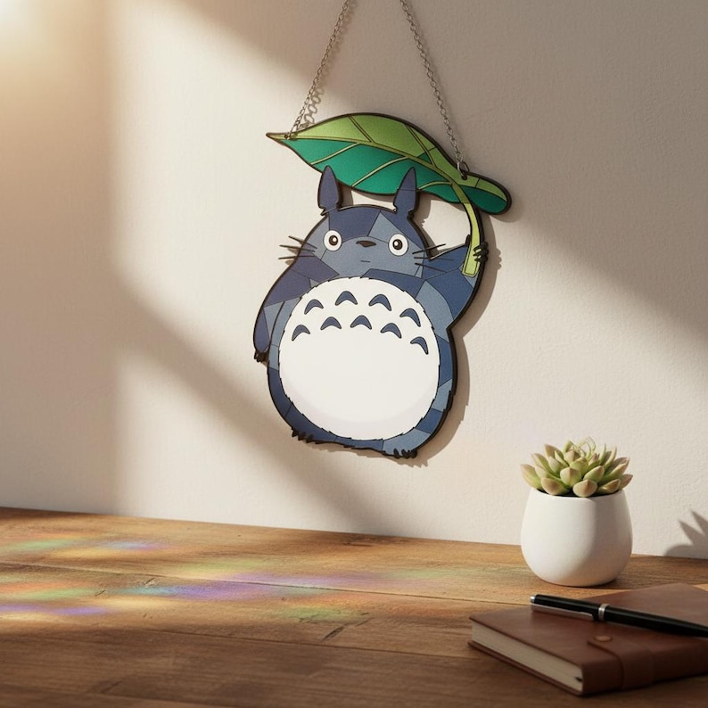 Cute To/to/ro Window Hanging, Japanese Anime Suncatcher, Acrylic Art ...