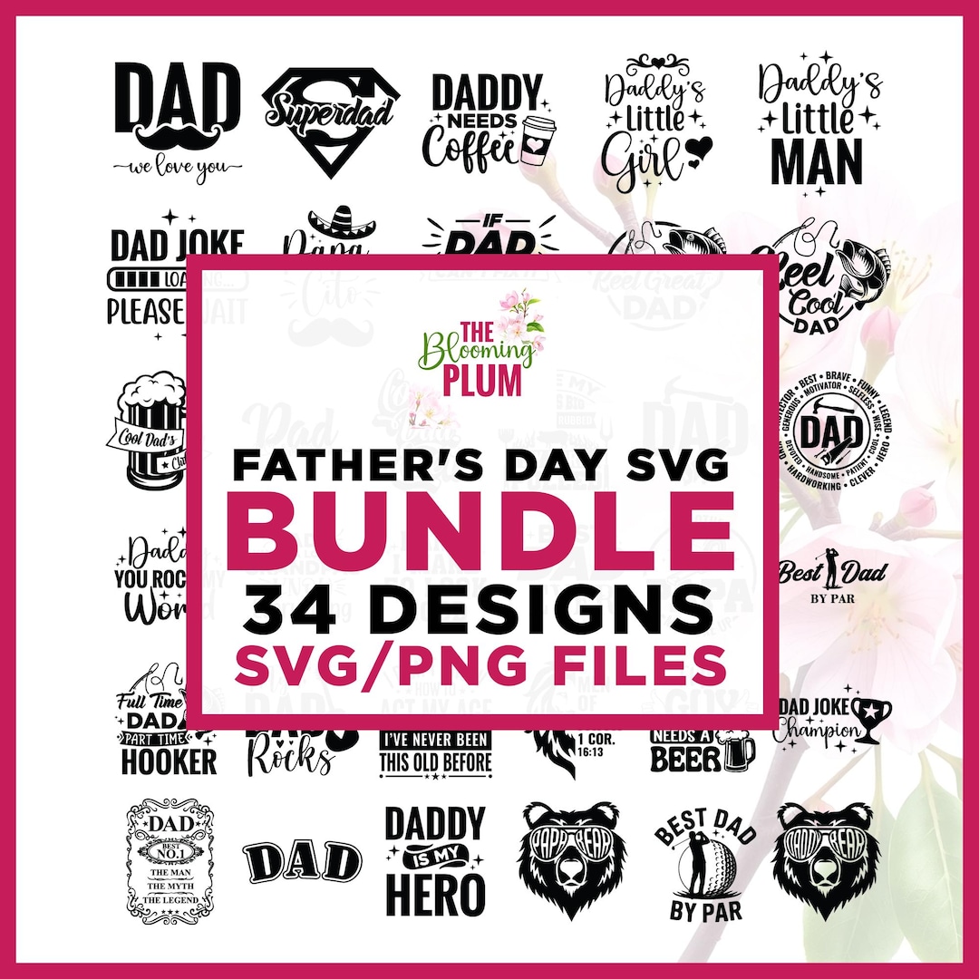 Father's Day SVG Bundle, Dad Quotes, Daddy, Grandpa, Family Designs ...