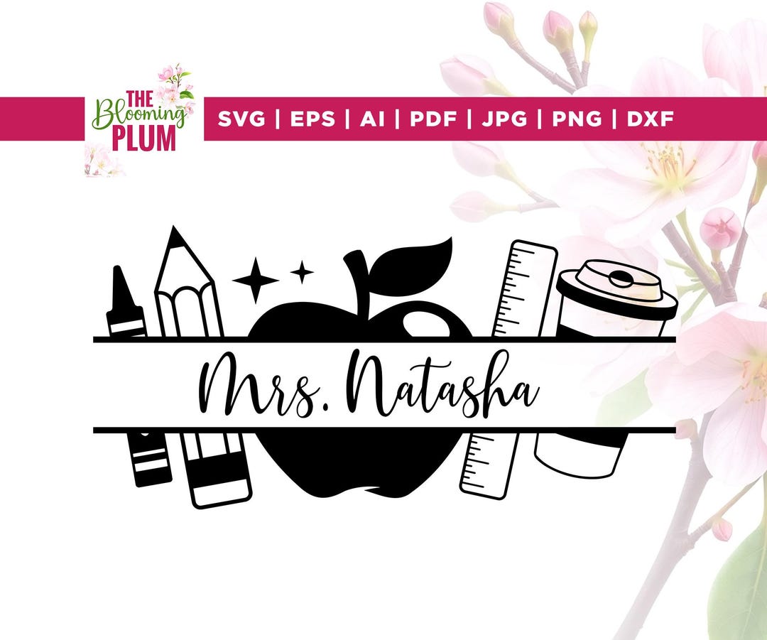 Teacher Svg, Teacher Split Monogram Svg, Cricut, Sublimation, School ...