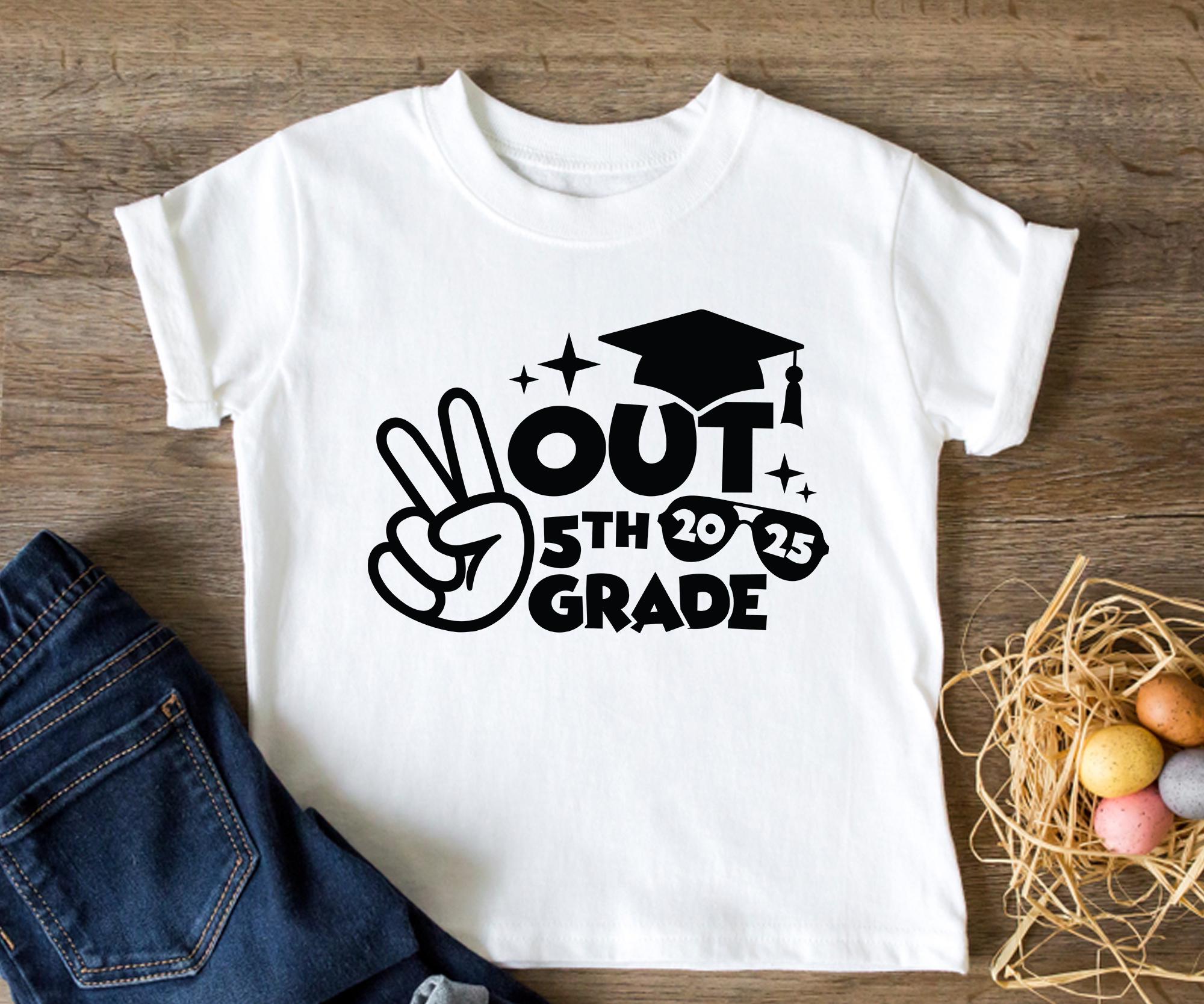 Peace Out 5th Grade 2025 Svg, Fifth Grade Graduation, Cricut ...