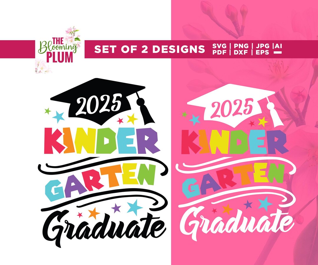 Kindergarten Graduate 2025 Svg, Kinder Grad 2025 Svg, Cricut ...