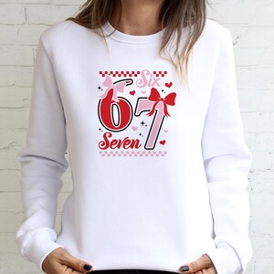 Funny Six Seven Coquette Bow Svg, Cricut, 6 7 Valentine, 67 Viral ...