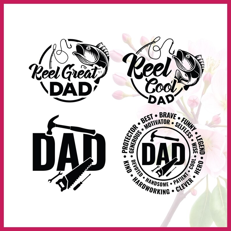 Father's Day SVG Bundle, Dad Quotes, Daddy, Grandpa, Family Designs ...