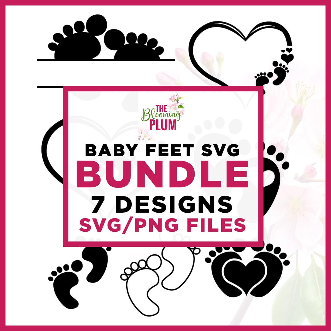 Baby Feet Svg, Baby Feet With Hearts Svg, Cricut, Png, Svg, Sublimation ...