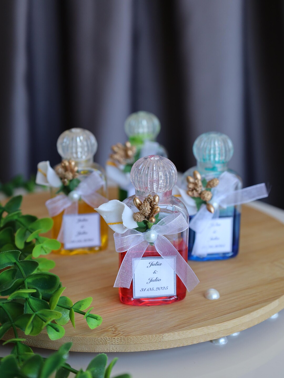 Personalized Wedding Favor, Dried Flower Cologne Bottle, Custom Tag - Etsy