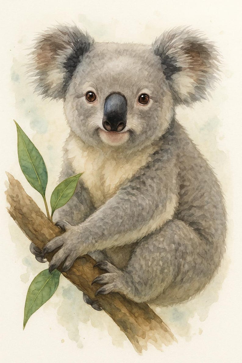 Watercolor Animal PNG | Digital Download Art | Printable T-shirt & Wall ...